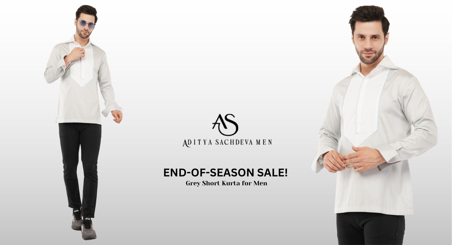 Grey Short Kurta for Men – Style Comfort and Versatility – Aditya Sachdeva Men
