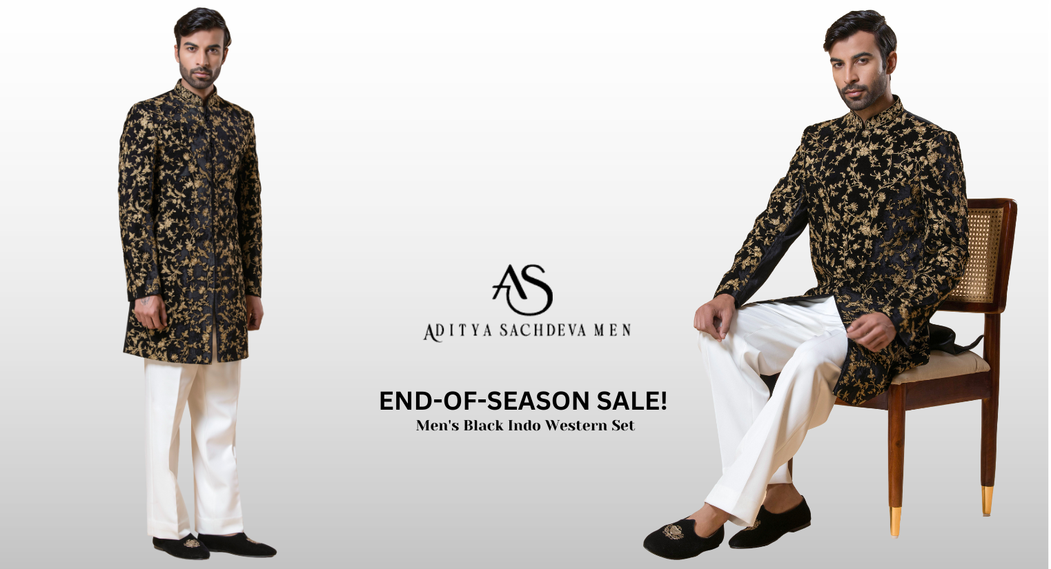 Shop Elegant Men's Black Velvet Indo Western Set | Aditya Sachdeva – Aditya Sachdeva Men